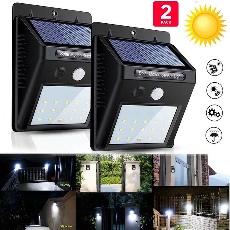 Solarni Led Reflektori 12 Dioda