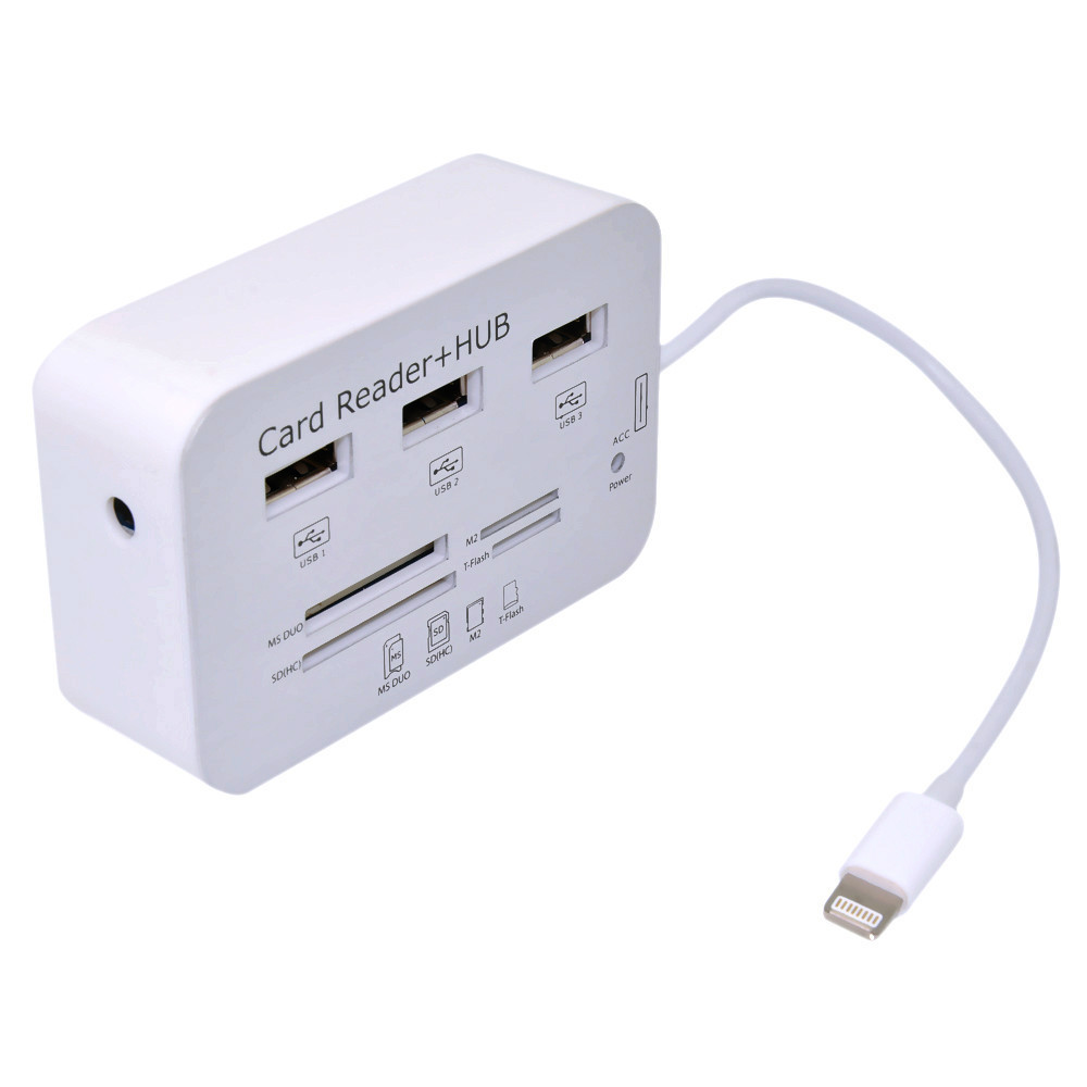 Čitač kartica 3 USB 2.0 Hub SD MicroSD MS M2