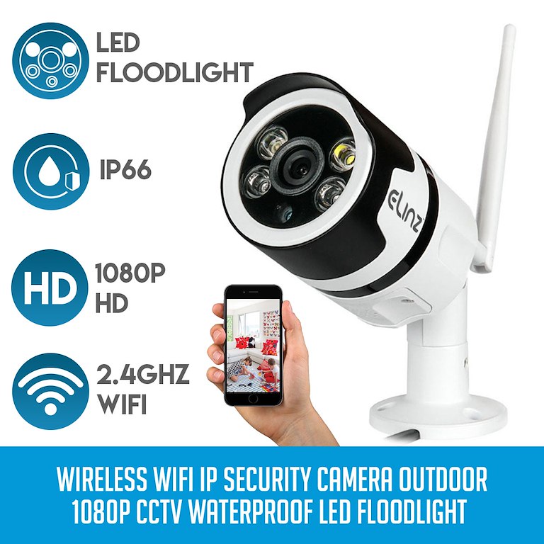 Wireless WiFi IP Security Camera Outdoor 1080P CCTV Waterproof LED Floodlight