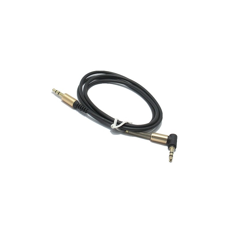 Audio (Aux) kabal (3,5mm) 1m Spring thin - crna