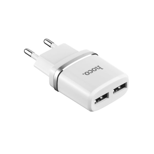 HOCO C12 SMART DUAL USB KUĆNI PUNJAČ 2,4A BELI