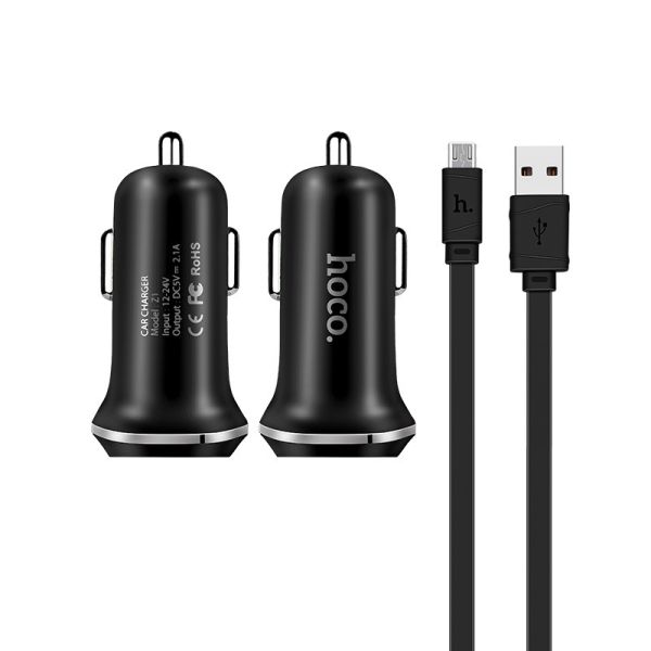 Hoco set Z1 Auto punjač i kabl micro USB crni