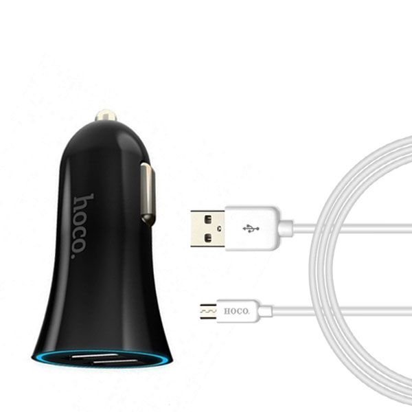 UC204 AUTO PUNJAČ 2XUSB 2,4A MICRO CRNO-BELI