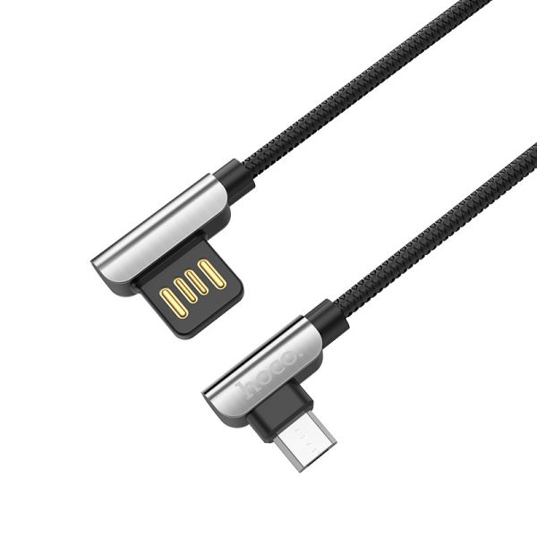 HOCO U42 EXQUISITE STEEL MICRO USB KABL CRNI