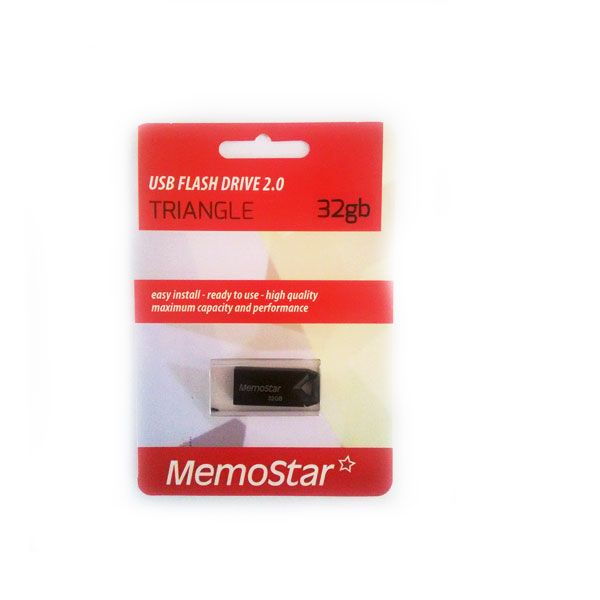 USB FLASH DISK MEMOSTAR TRIANGLE 32GB, CRNI