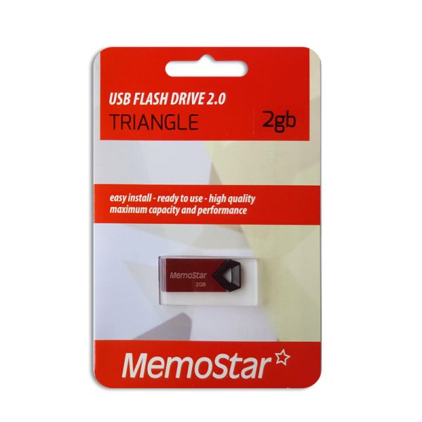 USB FLASH DISK MEMOSTAR 2GB TRIANGLE, CRVENI