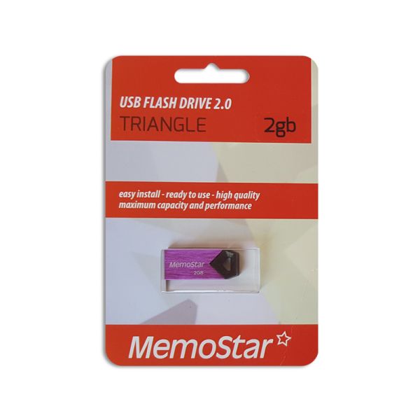 USB FLASH DISK MEMOSTAR 2GB TRIANGLE, LJUBIČASTI
