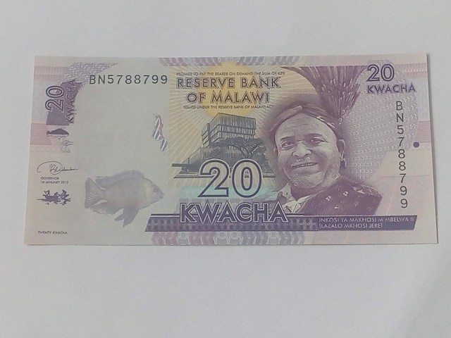 20 Kwacha 2019.g - Malavi - ODLIČNA - Riba