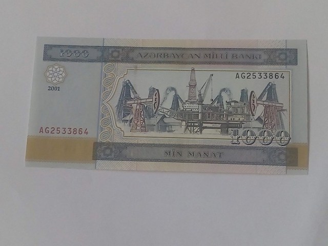 1000 Manat 2001.g - Azerbejdžan - ODLIČNA -