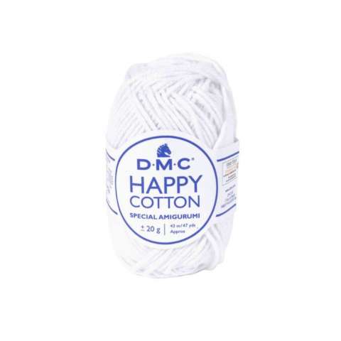 NATURA HAPPY COTTON - PAMUČNI KONAC ZA PLETENJE 20g, 43m, bela boja