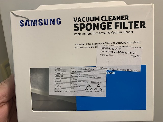 Samsung VCA-VM43P, mikrofilter za usisivac