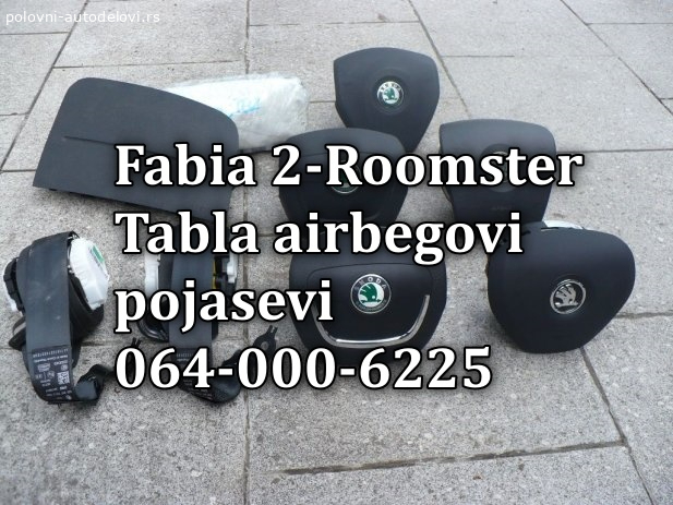 Skoda Fabia 2 airbag, tabla, pojasevi