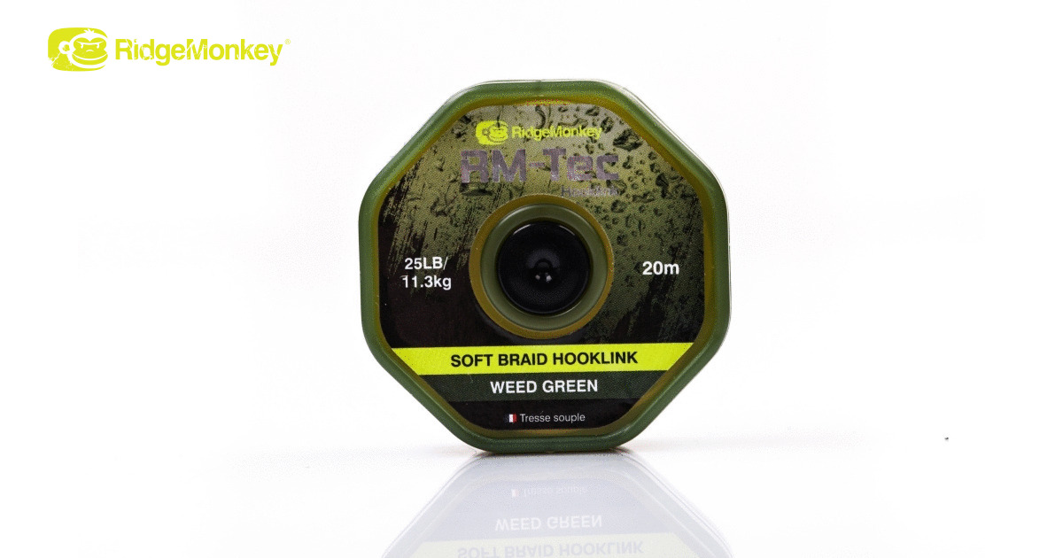 Ridge Monkey Predvez RM-Tec Soft Braid Hooklink Weed Green