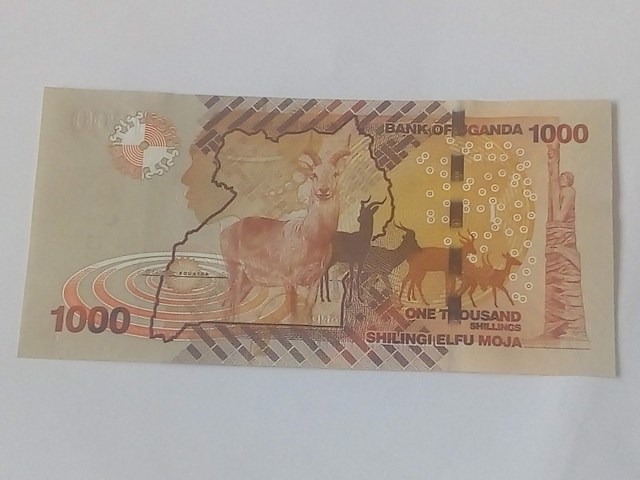 1000 Šilinga 2015.g - Uganda - ODLIČNA - Životinje