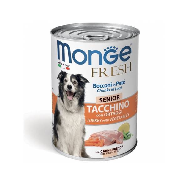 Monge Fresh Senior Turkey with Vegetables, konzervirana hrana za starije pse sa ukusom ćuretine i povrća - 400g