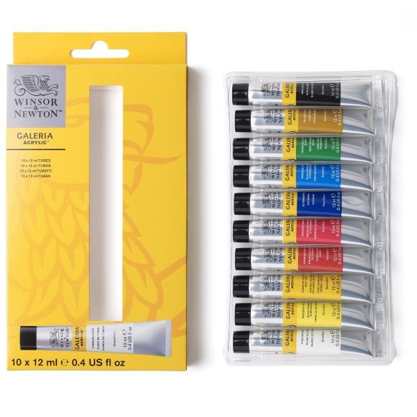 W&N Galeria acrylic W&N GALERIA ACRYLIC COLOUR 10X12ML ACCESS SET