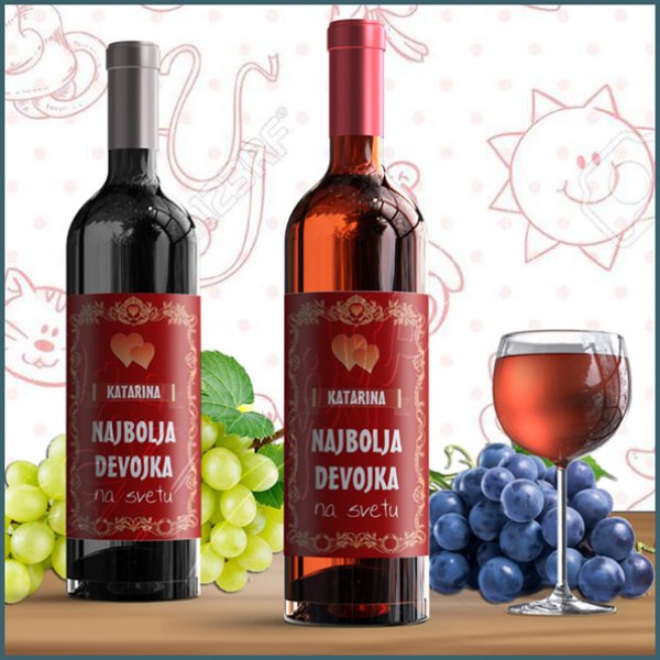 Najbolja devojka na svetu nalepnica za vino