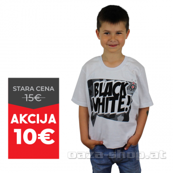 Dečija majica "BLACK & WHITE" bela