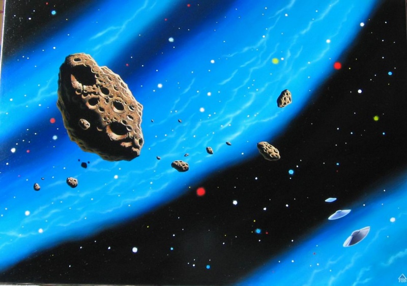 Slika ulje na platnu Asteroidno polje