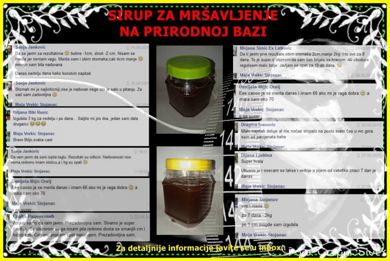 Sirup za mrsavljenje
klikdooglasa.com asks for your consent to use your personal data to:
Manage your data
Confirm our vendors
