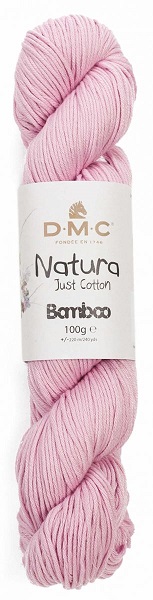 PAMUČNI KONAC ZA PLETENJE NATURA BAMBOO 100g,220m, svetlo roze boja