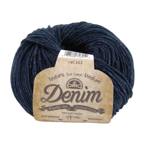 PAMUČNI KONAC ZA PLETENJE NATURA DENIM 50g, 75m teget boja