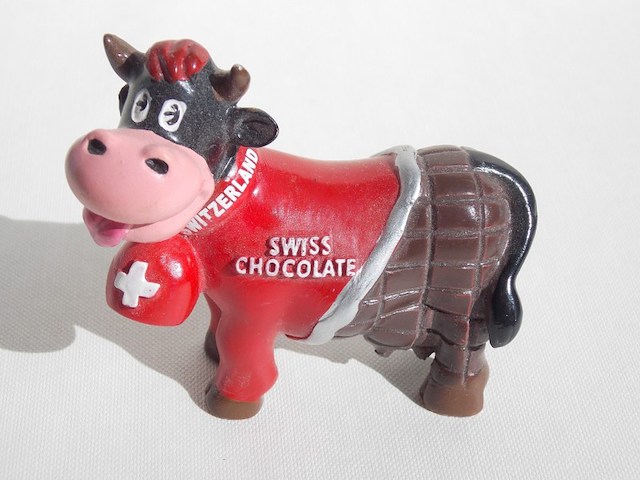 Swiss Chocolate Cow Advertising Rubber Figurine