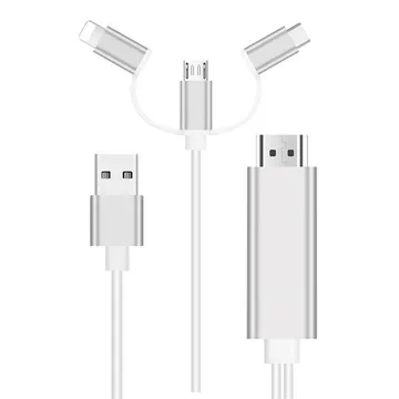 3-U-1 HDMI KABL - LIGHTNING, TIP-C, MICROUSB