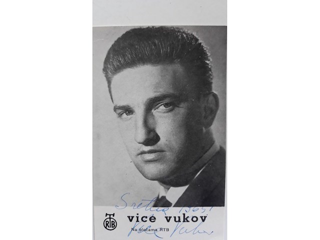 PROMO FOTOGRAFIJA SA AUTOGRAMOM VICE VUKOVA IZ 1965.G.