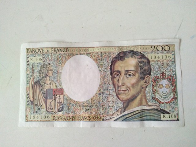 200 franaka Francuska 1992.