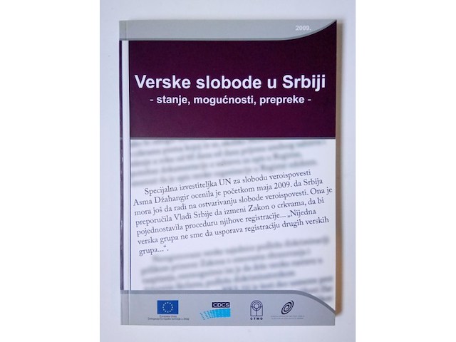 VERSKE SLOBODE U SRBIJI - stanje mogucnosti prepreke