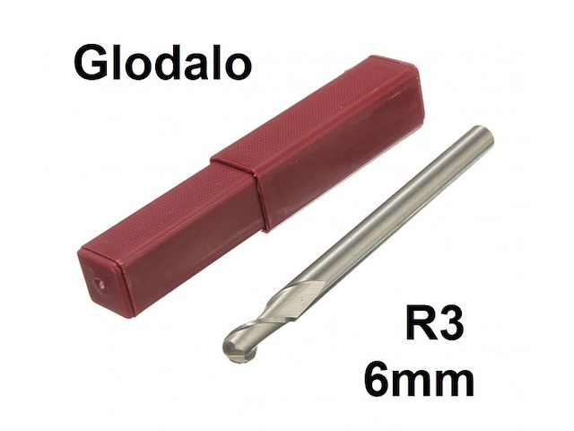 Loptasto glodalo - dvopero - R3 - 6mm - karbidno