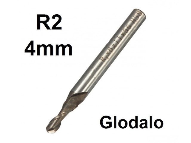 Loptasto glodalo - dvopero - R2 - 6mm - karbidno