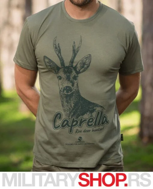 Lovačka tamnozelena majica srndać Caprella