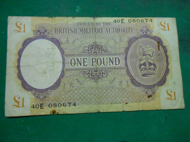 British Military Authority ONE POUND