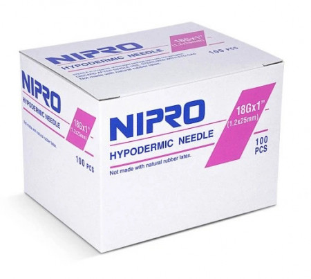 Nipro Flomax Hypodermic Needles 18G x 1" -