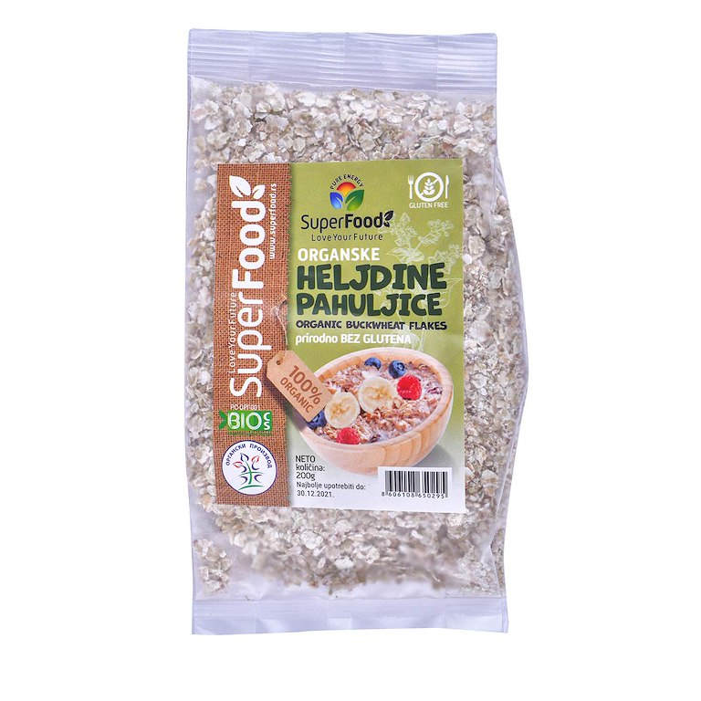 Superfood pahuljice heljdine bez glutena organic 200g superfood