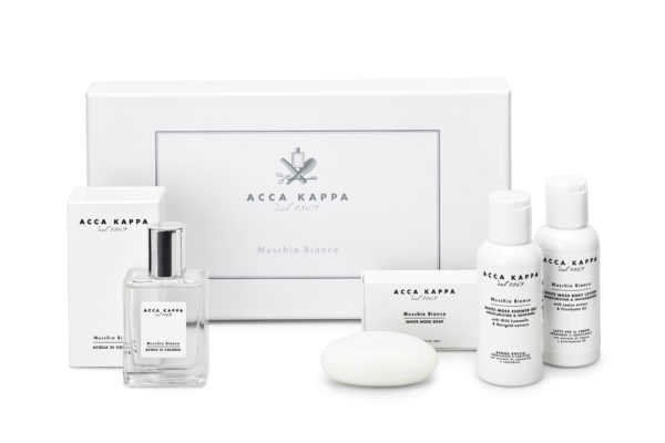 Acca Kappa Gift Set – White Moss – edc 50ml, Vegetable Soap 100g, Shower Gel 100ml, Body Lotion 100ml – Set kolonjska voda, sapun, gel za tusiranje i losion za telo