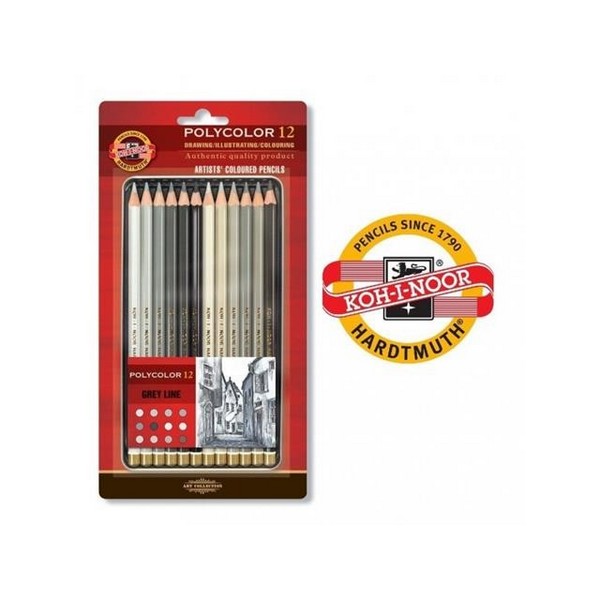 KOH-I-NOOR DRVENE BOJE POLYCOLOR 1/12 GREY LINE