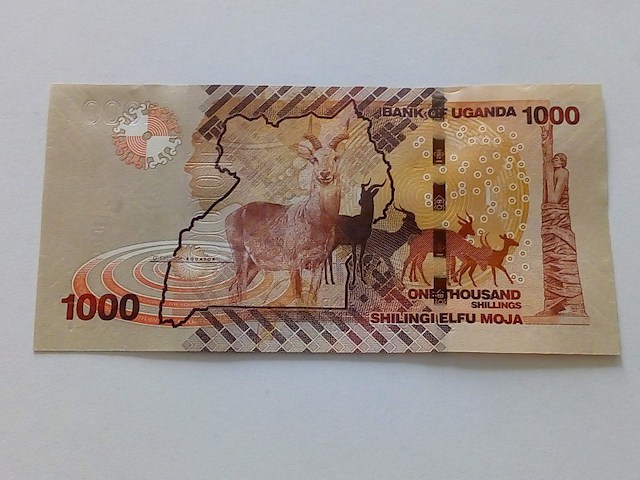 1000 Šilinga 2015.g - Uganda - ODLIČNA - Životinje