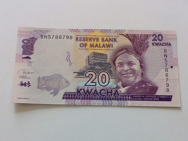 20 Kwacha 2019.g - Malavi - ODLIČNA - Riba