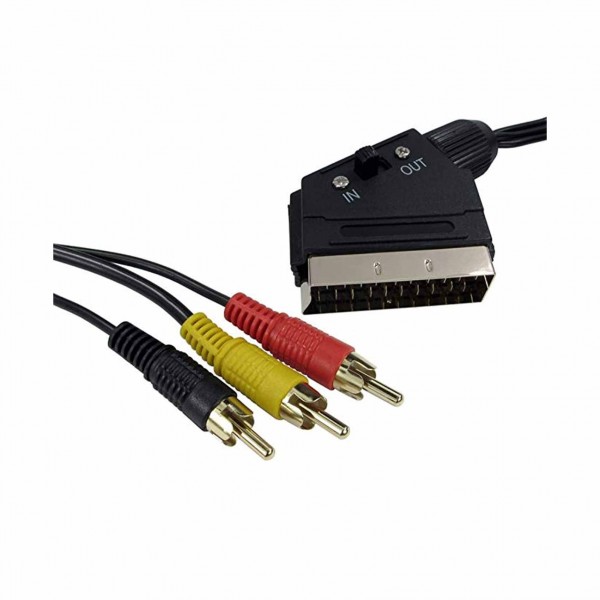 Kabl Scart to 3xRCA IN/OUT 1.5m