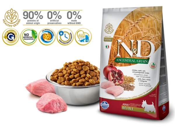 N&D Suva hrana LG Mini Adult Chicken&Pomegranate 800 g