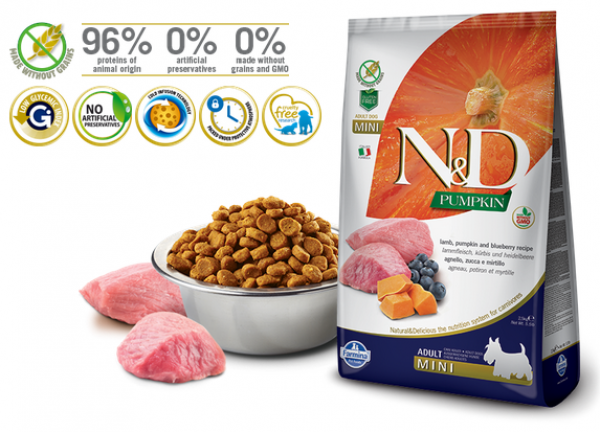 N&D Suva hrana Pumpkin Mini Adult Lamb&Blueberry 800 g