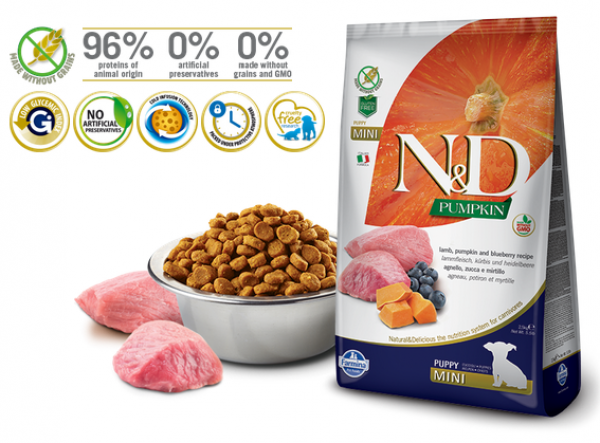 N&D Suva hrana Pumpkin Puppy Mini Lamb&Blueberry 800 g