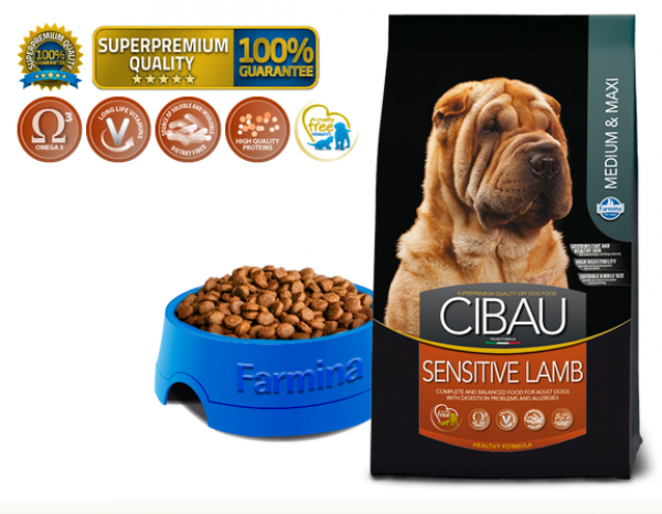 Cibau Suva hrana Superpremium Lamb Sensitive Medium&Maxi 2,5kg