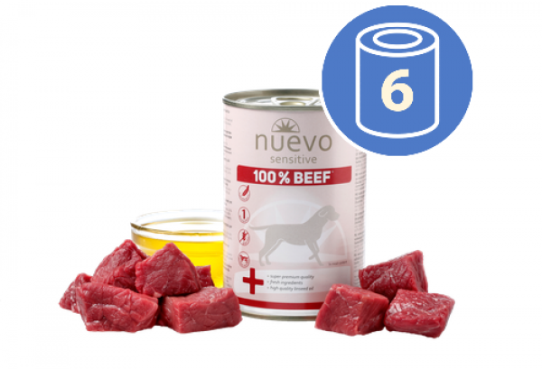 Nuevo Vlažna hrana Sensitive monoprotein govedina za pse 400g x 6 kom. pakovanje