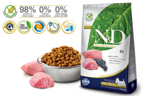 N&D Suva hrana Prime Mini Adult Lamb&Blueberry 2,5kg