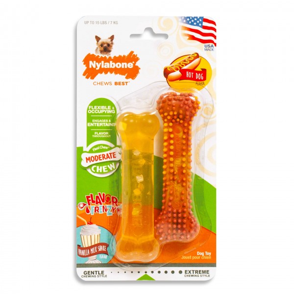 Nylabone Moderate Chew Igračka za žvakanje, duplo pakovanje za male pse XS