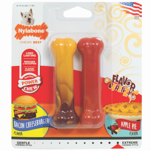 Nylabone Power Chew Tp Igračka za žvakanje, ukus čizburgera i jabuke S